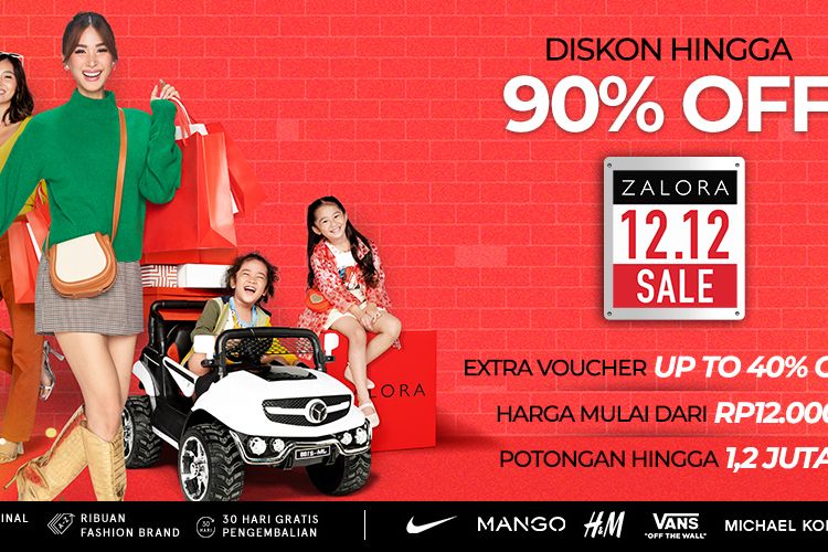 ZALORA MEGA SALE 12.12, Puncak Belanja Akhir Tahun Diskon Hingga 90%